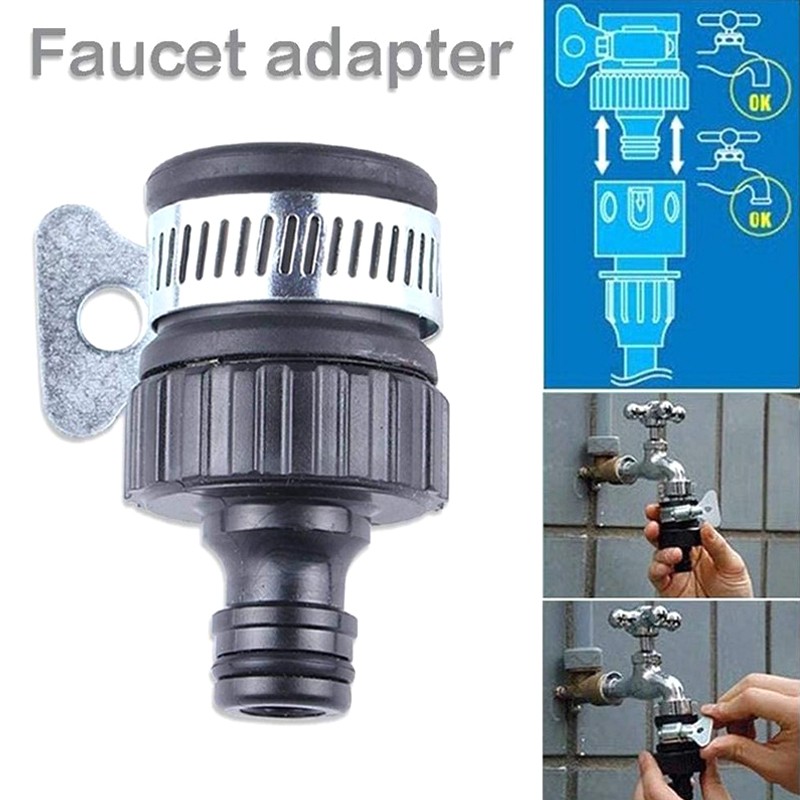 Universal Water Faucet Adapter Plastic Hose Fitting Quick Connect ...