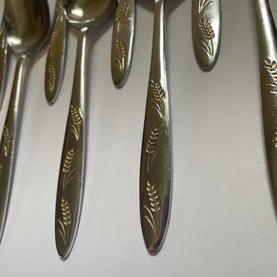 Flatware Silverware 42 Pieces Wheat Design Japan Forks/Spoons/Knives ...