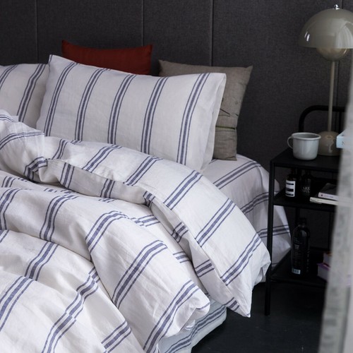 pure flax bedding set 4pcs 100% linen duvet cover bed sheet pillowcases ...