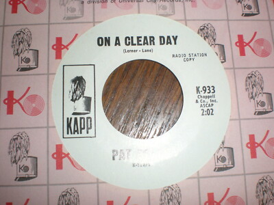 Pat Rolle 45 On A Clear Day PROMO KAPP | eBay