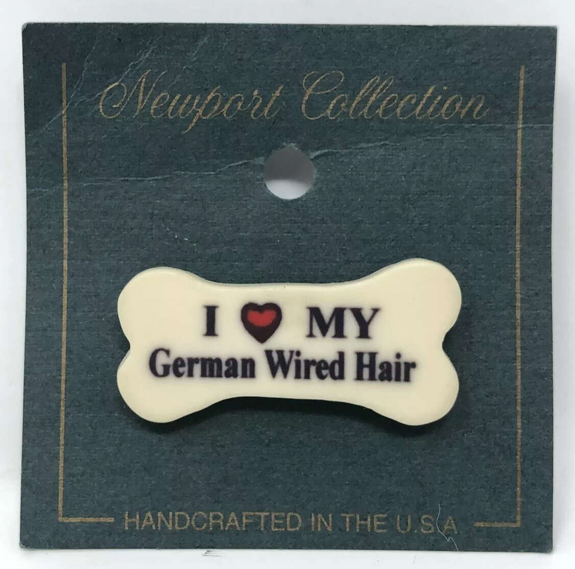 Vintage Dog Bone Pin: I LOVE MY GERMAN WIRED HAIR | Made In USA | Hat ...