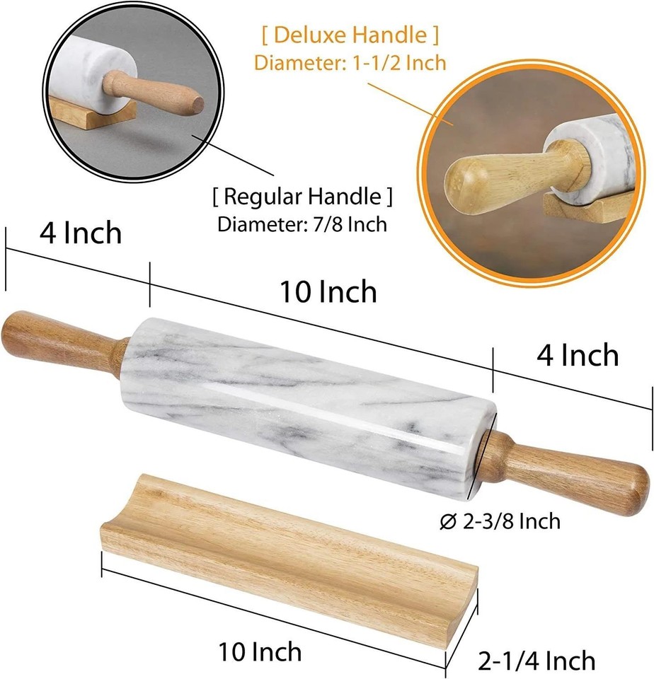 PROFESSIONAL SOLID ROLLING PIN LUXURY NON-STICK MARBLE ROLLING PIN NEW ...