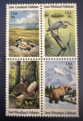 1981 MNH 18 cent Save Wetland Habitats stamp, Scott No. 1921-24 | eBay