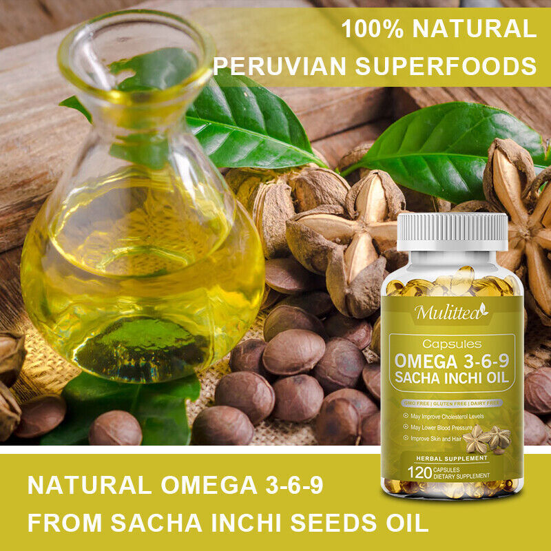 Sacha Inchi Oil Capsules with Omega 3-6-9 Organic Dietary supplement ...
