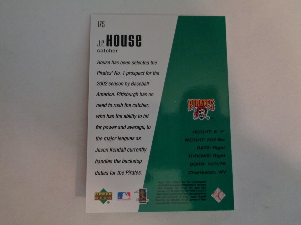 2002 Upper Deck Diamond Connection J.R. House Card #175 #289/1500 | eBay