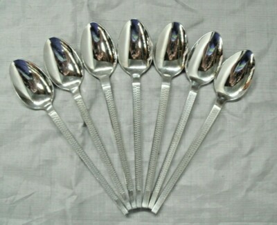 Cosmos CSM58 Forged Stainless Flatware 7 Teaspoons Swirl Loop Japan Mid ...