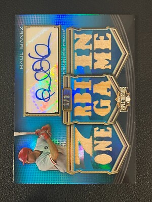 Raul Ibanez 2010 Topps Triple Threads Auto Relic /3 Blue Phillies TTAR ...