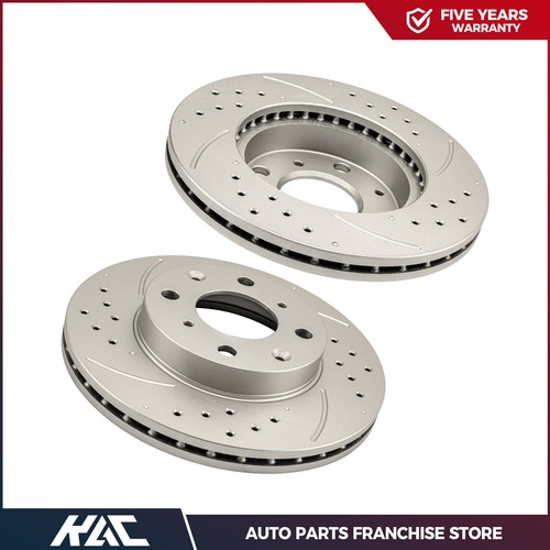Pair 2 Front Drilled & Slotted Brake Rotors for 1997-2000 Honda CIVIC ...