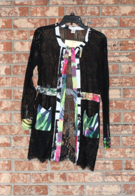 Mona Leah Multicolored Long Sleeve Cover Top Size M NWT | eBay