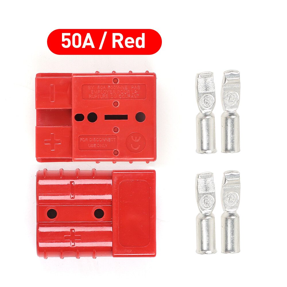 2/4Pcs For Anderson 50AMP 6AWG Plug Cable Terminal Battery Power ...
