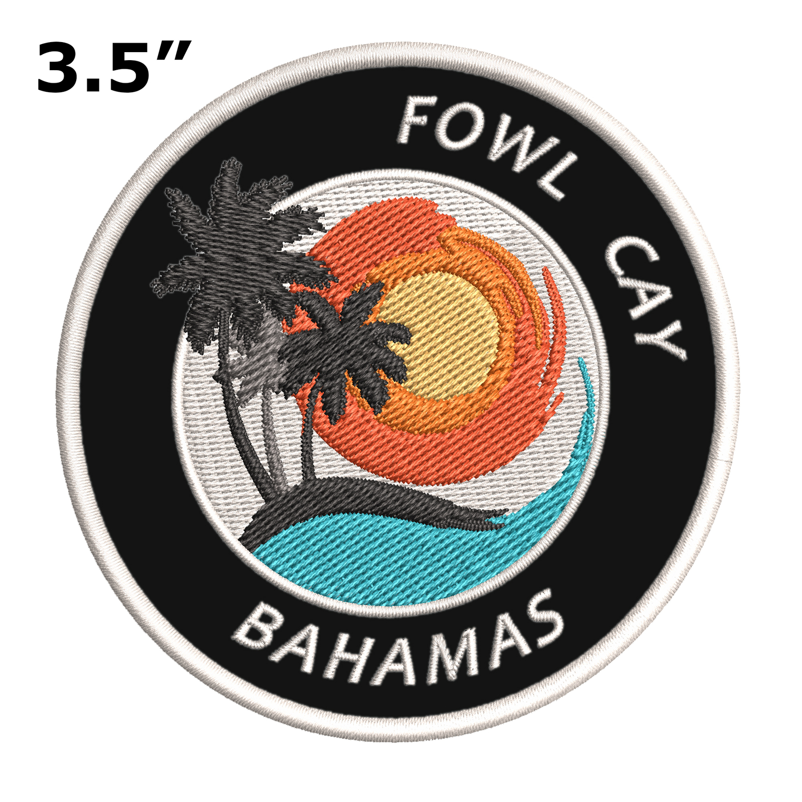 Fowl Cay Bahamas Souvenir Patch 3.5" Embroidered DIY Iron-On Applique ...