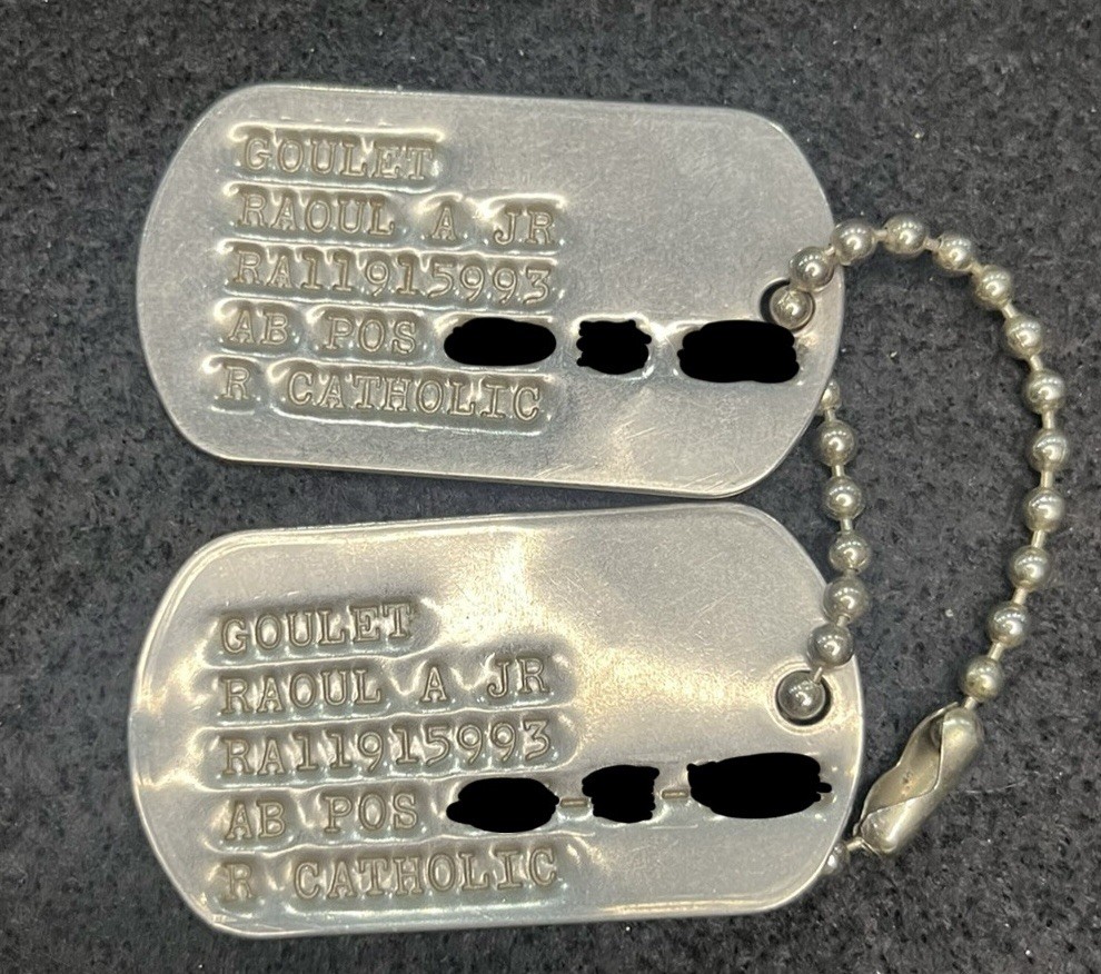 Vintage Dog Tag U.S. Military Soldier Vietnam War Era Raoul A. Goulet ...