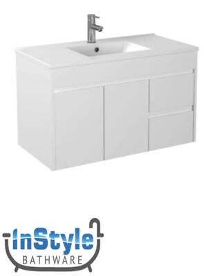NEW-Bora White PVC Wall Hung-900mm with Ceramic Top-(RH)-FREE DELIVERY ...