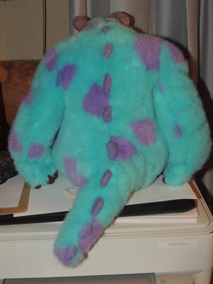 Disney Store Monsters Inc SULLY Plush 12" Sitting Blue Purple Super ...