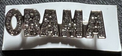 SILVER TONED BARACK OBAMA "OBAMA" LAPEL PIN | eBay