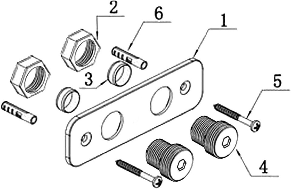 Black Thermostatic Douche Fixing Bracket Back Plate - Wall Mounted ...