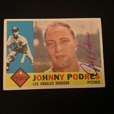 Autographed 1960 Topps JOHNNY PODRES . DEC. #A-1 | eBay