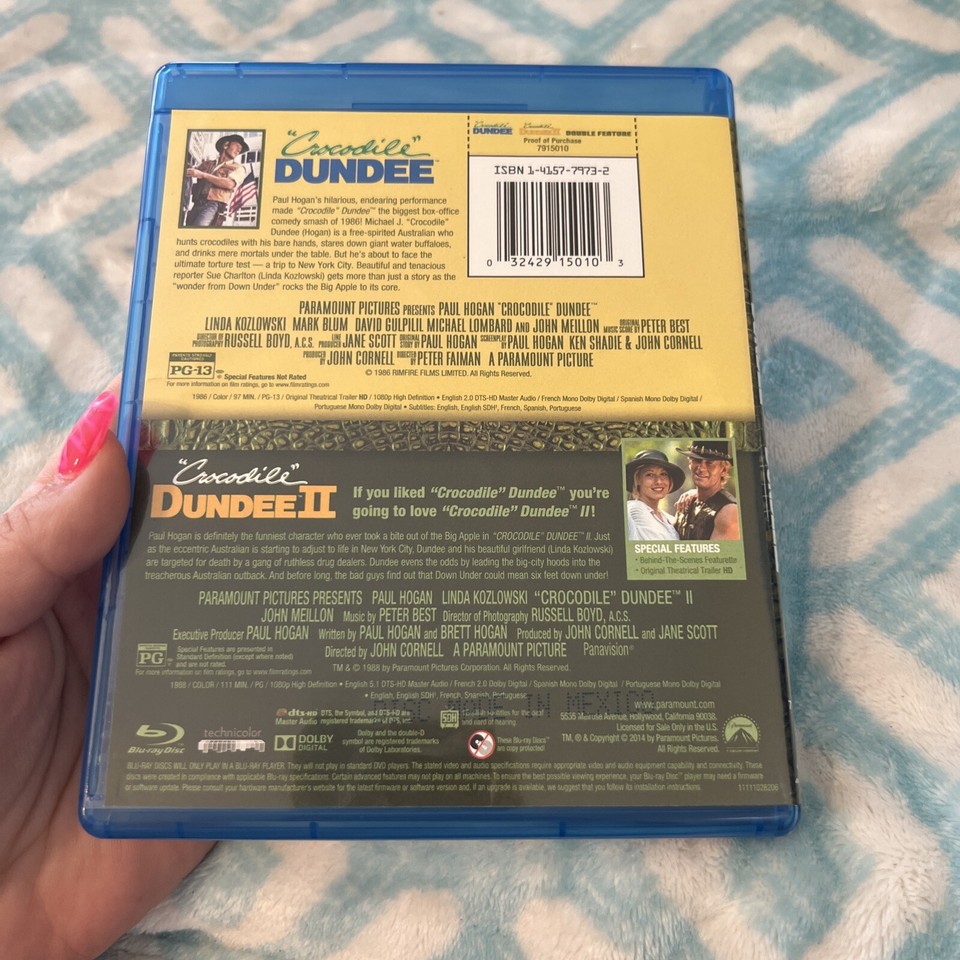 New Sealed Crocodile Dundee 1 and 2 Double Feature Bluray Disc Paul ...