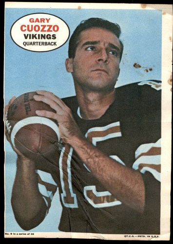 1968 Topps Posters Football #9 Gary Cuozzo PR | eBay