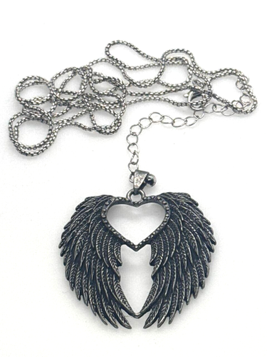 Unbranded 27 Inch Chain 1.5 Inch Heart Wing Pendant Gothic Style | eBay
