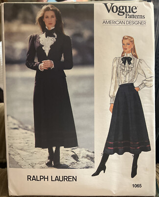Vogue Pattern 1065 American Designer Ralph Lauren Size 12 Blouse Jacket ...