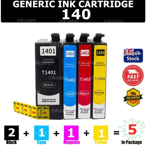 5x Generic 140 T140 T1401 Ink Cartridge For Epson WF3530 WF3520 WF7520 WF3540 | eBay Australia