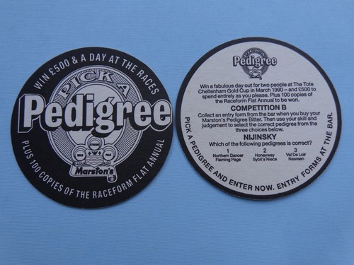 Beer COASTER ~ MARSTON'S Pedigree Ale ~ Established 1834, Burton Upon ...