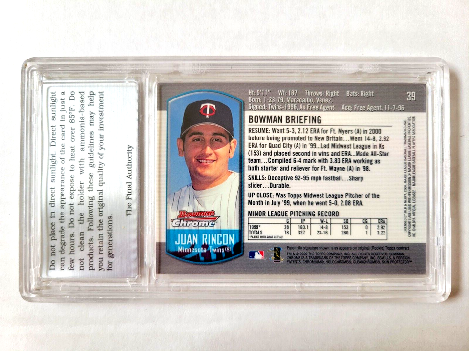 2000 Bowman Chrome Draft Picks Juan Rincon #39 TFA 10 GEM-MT | eBay