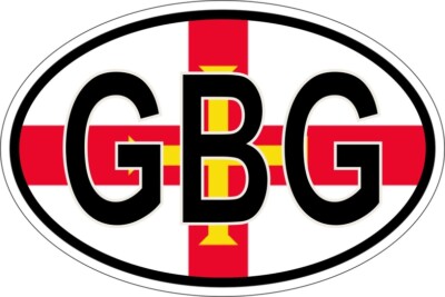 Sticker oval flag vinyl country code GBG guernesey | eBay