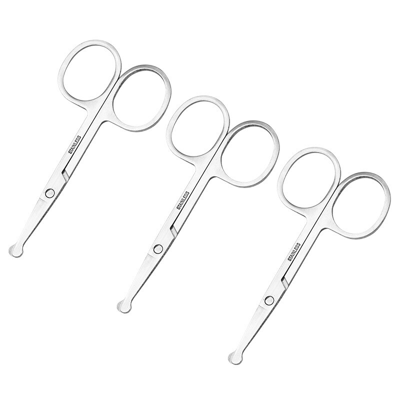 Nose Hair Scissor Trimmer Grooming Beauty Tool Beard Mustache Eyebrows ...