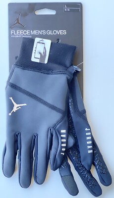Nike Jordan Men's Hyperstorm Fleece Gloves Large Black Hemp Dri-Fit ...