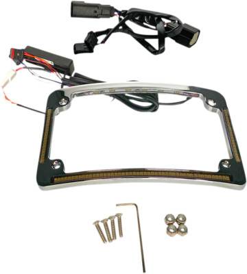 LED Run/Brake/Turn Signal Radius License Plate Frames TF05-BCM4-C | eBay