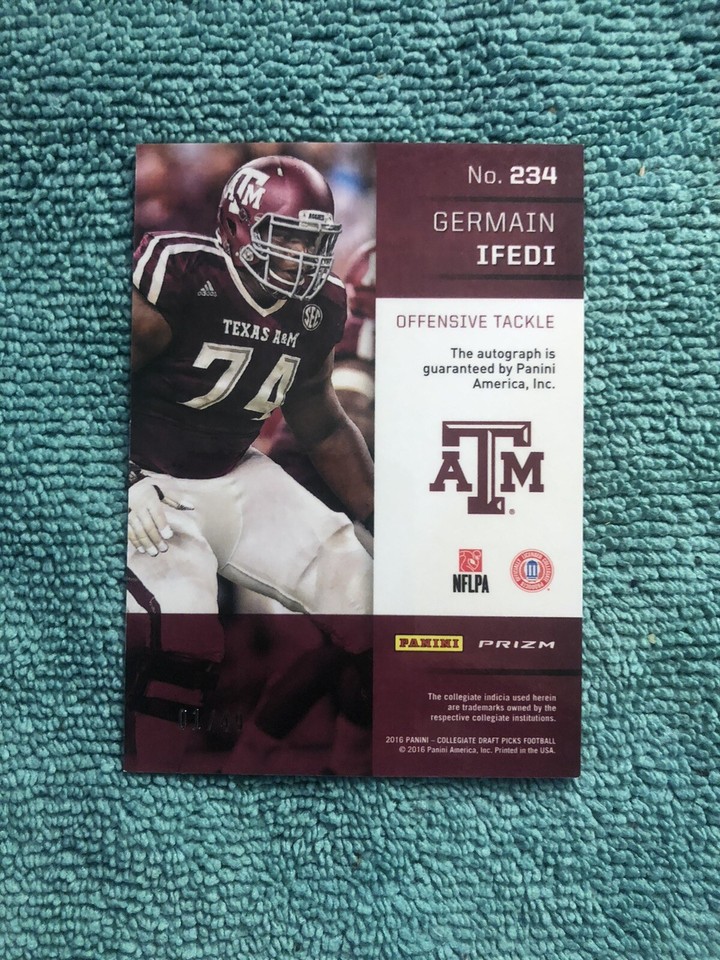 Germain Ifedi 2016 Panini Prizm Draft Picks Autographs Prizms Tie Dyed ...