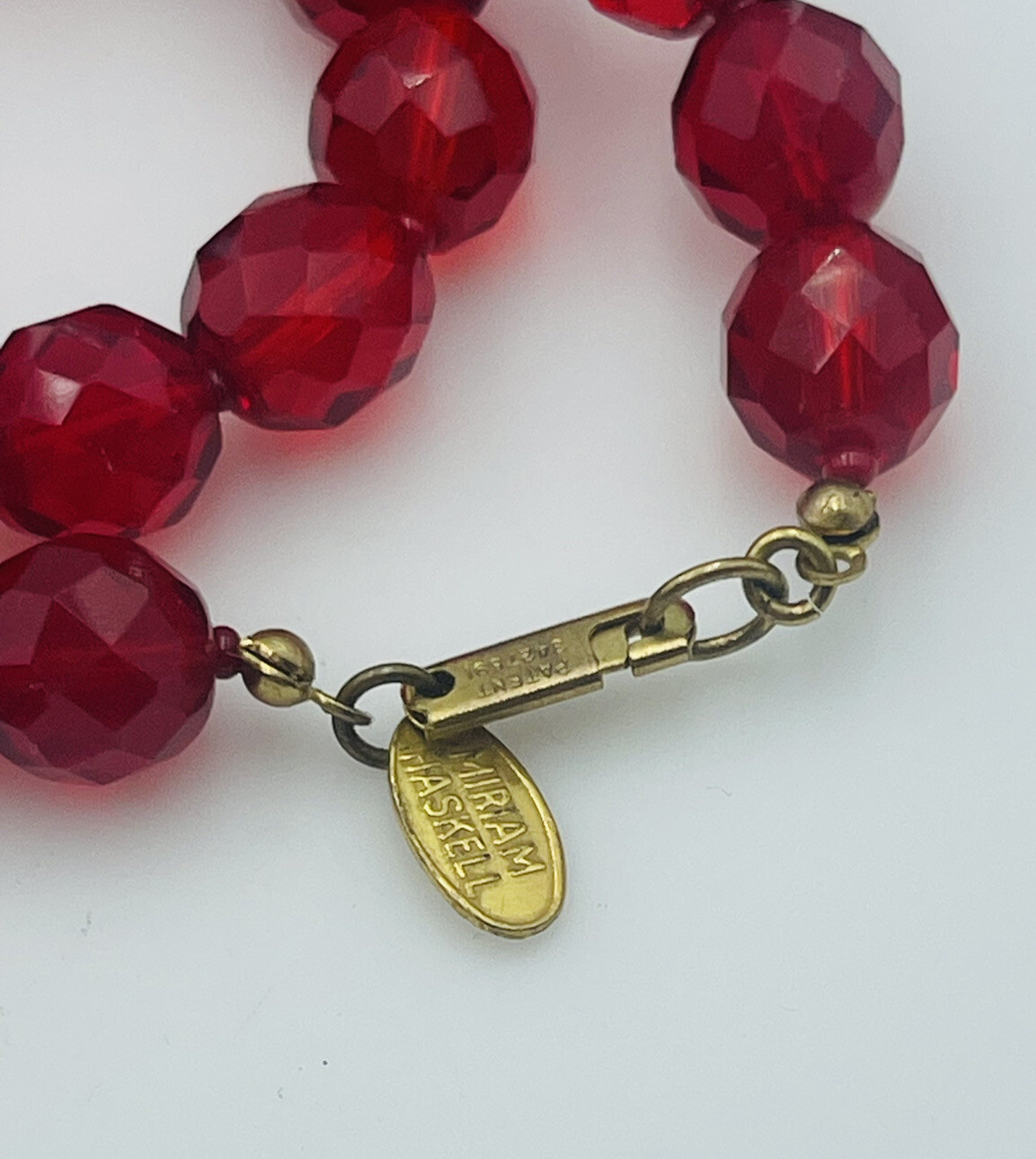 Miriam Haskell Vintage Red Glass Faceted Beaded Neckl… - Gem