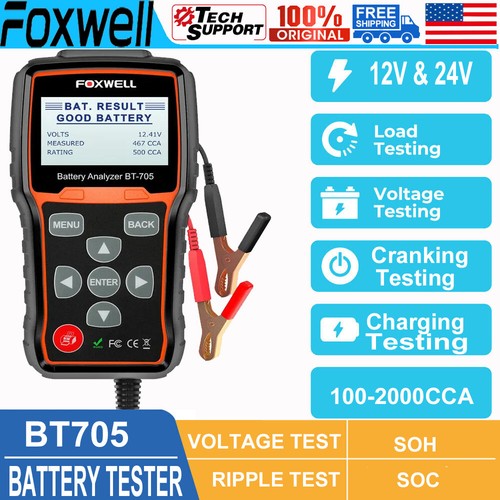 FOXWELL Battery Tester 12V 24V Truck Load Tester Charging System ...