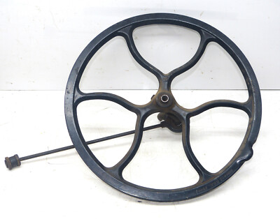 Singer Treadle Sewing Machine Cast Iron Flywheel Pulley & Pitman Arm ...
