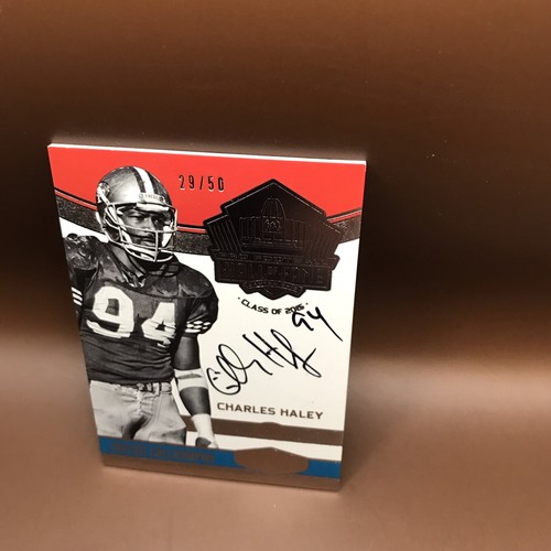 2016 Plates & Patches Charles Haley Canton Calligraphy HOF Autograph ...