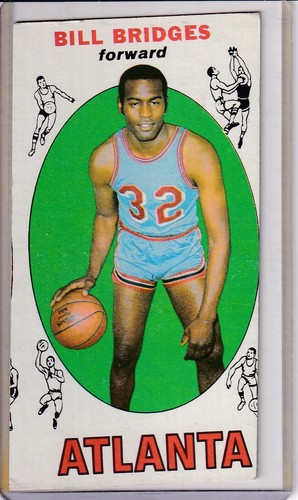 1969-70 Topps #86 Bill Bridges Atlanta Hawks ROOKIE CARD MISCUT diamond ...
