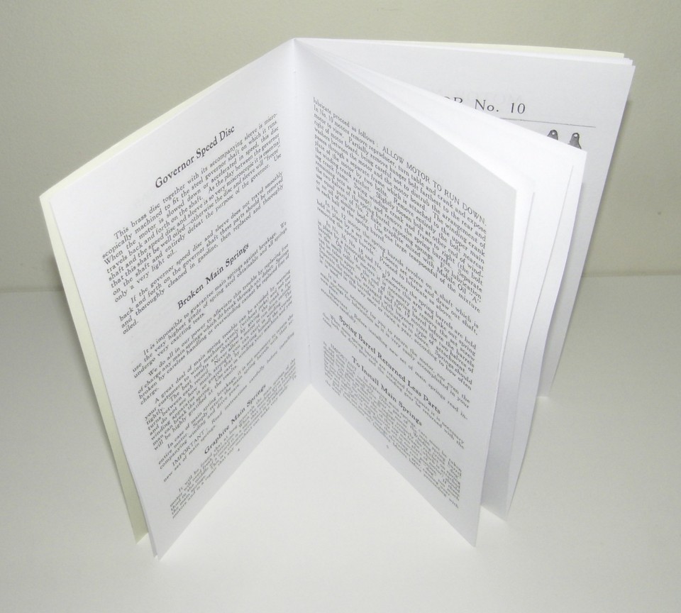 Pathe Phonograph Gramophone Motors Parts & Adjusting Instruction Manual ...