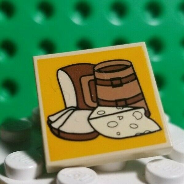 LEGO Hobbit Bread Tile Inverted PRINTED 2x2 Barrel Cheese Slices Lord ...