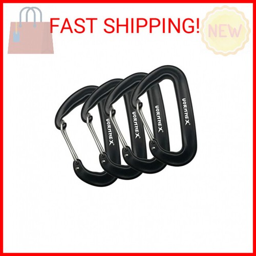 12KN Aluminum Carabiner Clip 4 Pack for Hammocks, 2700lbs Heavy Duty ...