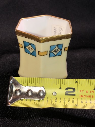 Antique 1911 C.S.Prussia Hexagonal Porcelain Toothpick Holder Hand ...