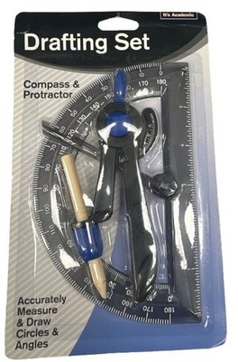 It’s Academic Drafting Set Compass & Protractor Ruler School Math ...