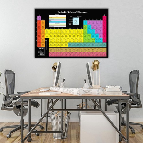 Periodic Table Science Poster with Real Elements, Black 24X16Inch ...