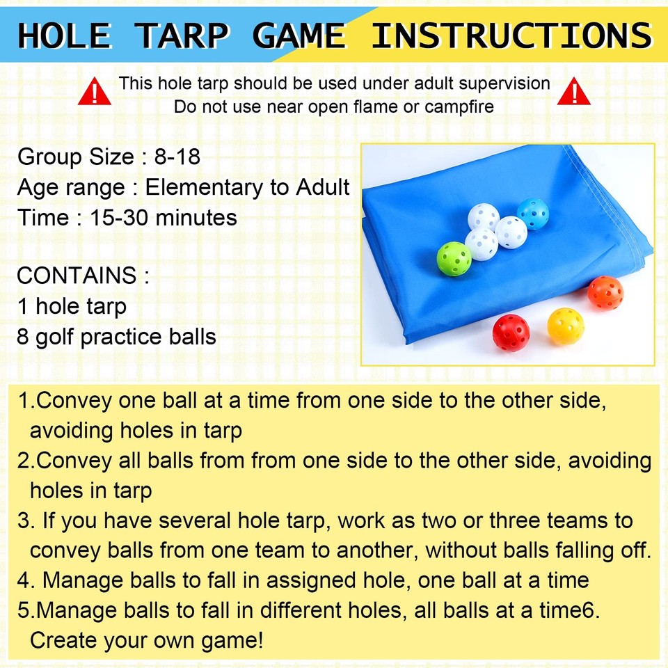 Blue Hole Tarp Team Building Game 98 x 70 Inch Learning Fun Team ...