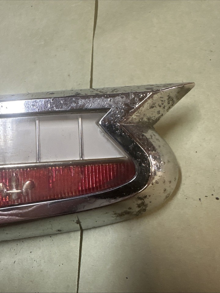 1956 1958 Chevrolet 6 Cyl Bel Air Hood Emblem Assembly Bezel & Insert ...