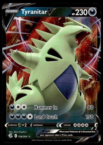 Tyranitar V #158/264 Ultra Rare 2021 Pokemon Fusion Strike LP | eBay