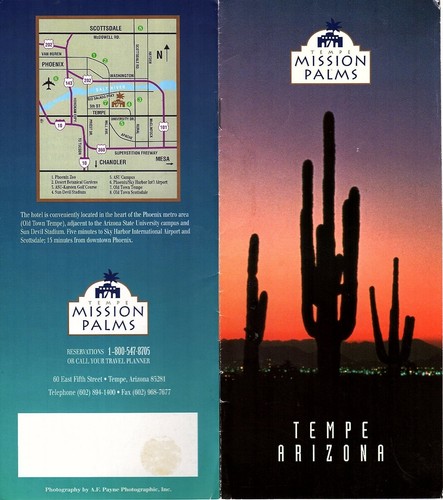 Mission Palms Hotel Tempe Arizona Travel Brochure Color Photos Locator ...