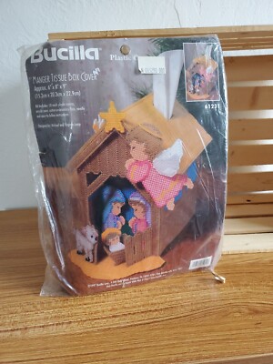 Bucilla 61231 Manger Tissue Box Cover Plastic Canvas Christmas Holy ...