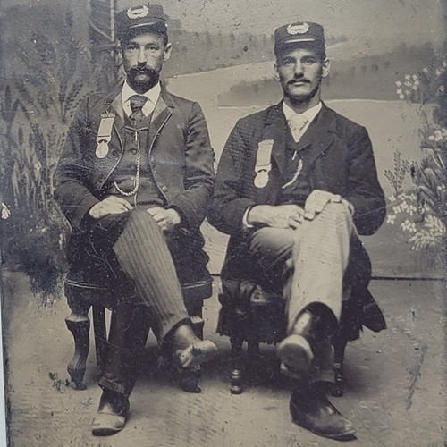 American Civil War Era Tintype Photograph Two Men In Uniform Railroad ...